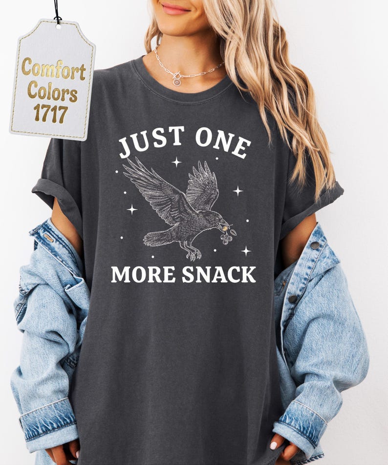 Just One More Snack T-shirt, Funny Raven Lover Gift, Vintage Crow Humor ...