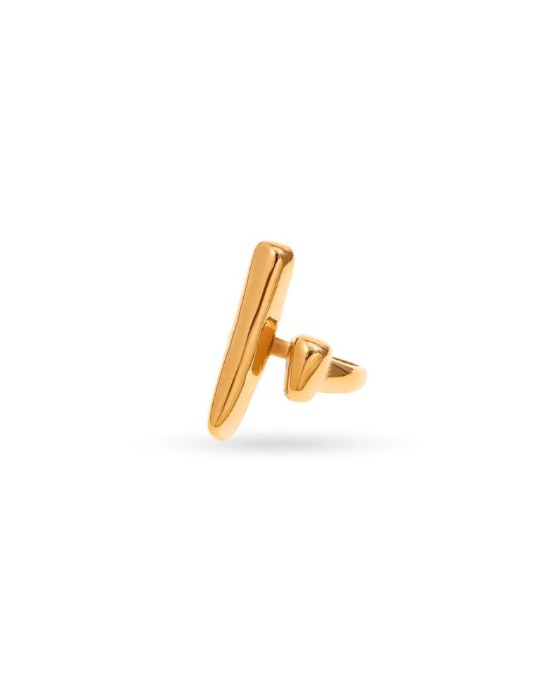 Minimalist 18K Gold Plated Bar Ring – Waterproof, Non-tarnish ...