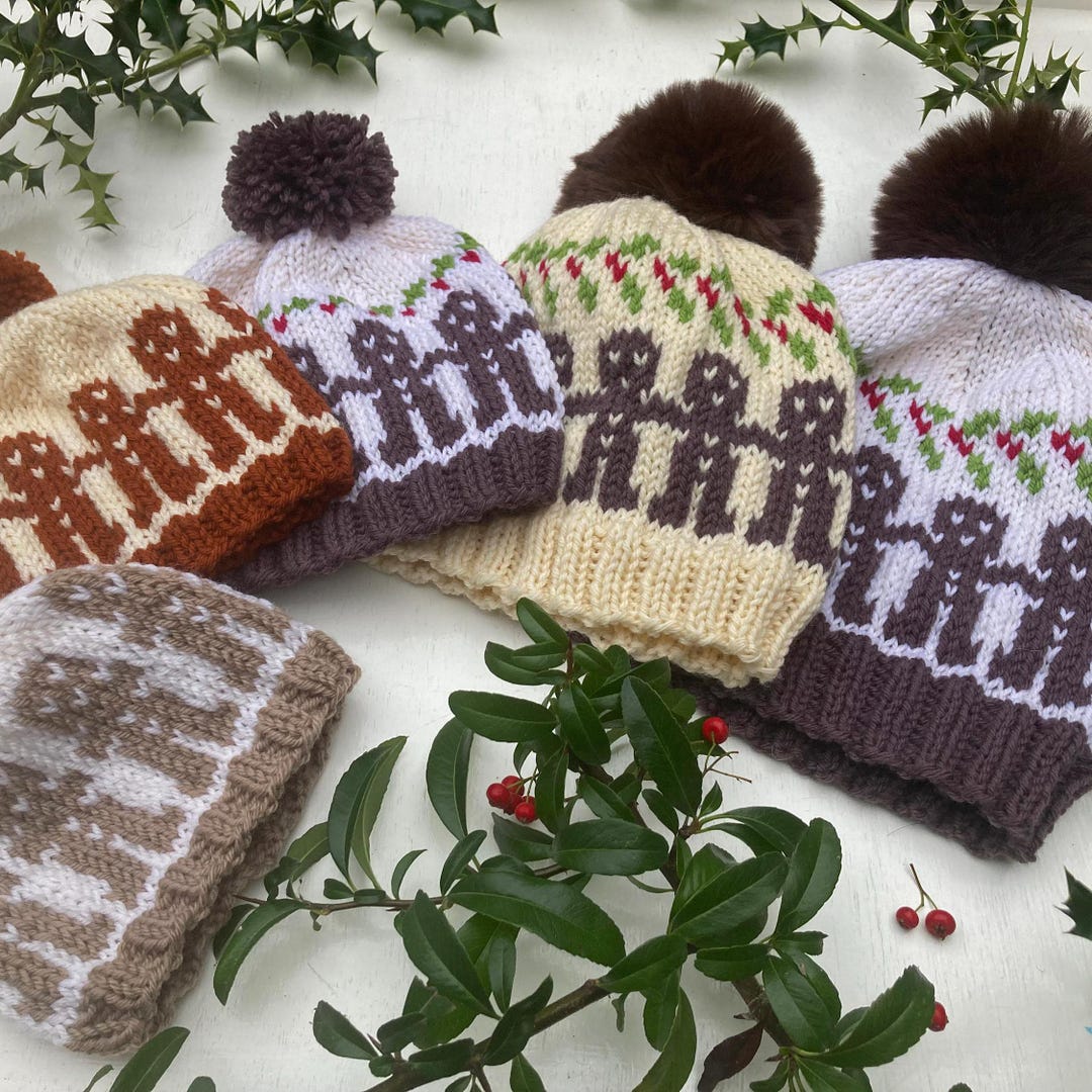 Gingerbread Men Hats KNITTING PATTERN for Babies to Adults. Instant ...