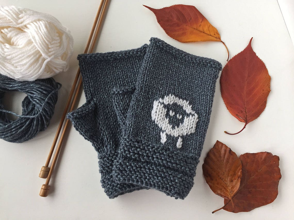 Woolly Sheep Mittens KNITTING PATTERN in Pdf DIY Pattern to | Etsy