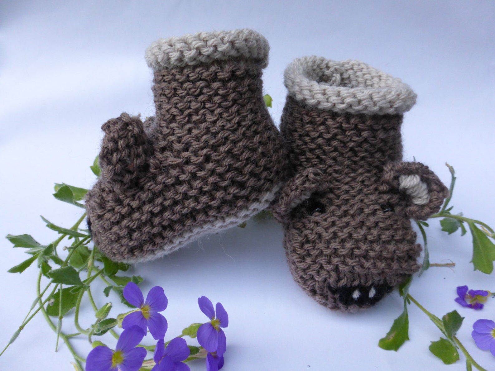 BABY KNITTING PATTERN in Pdf - Teddy Bear Baby Booties - Etsy