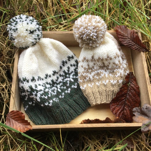 Nordic Snowflake Hat Knitting Pattern Fair Isle Beanie - Etsy