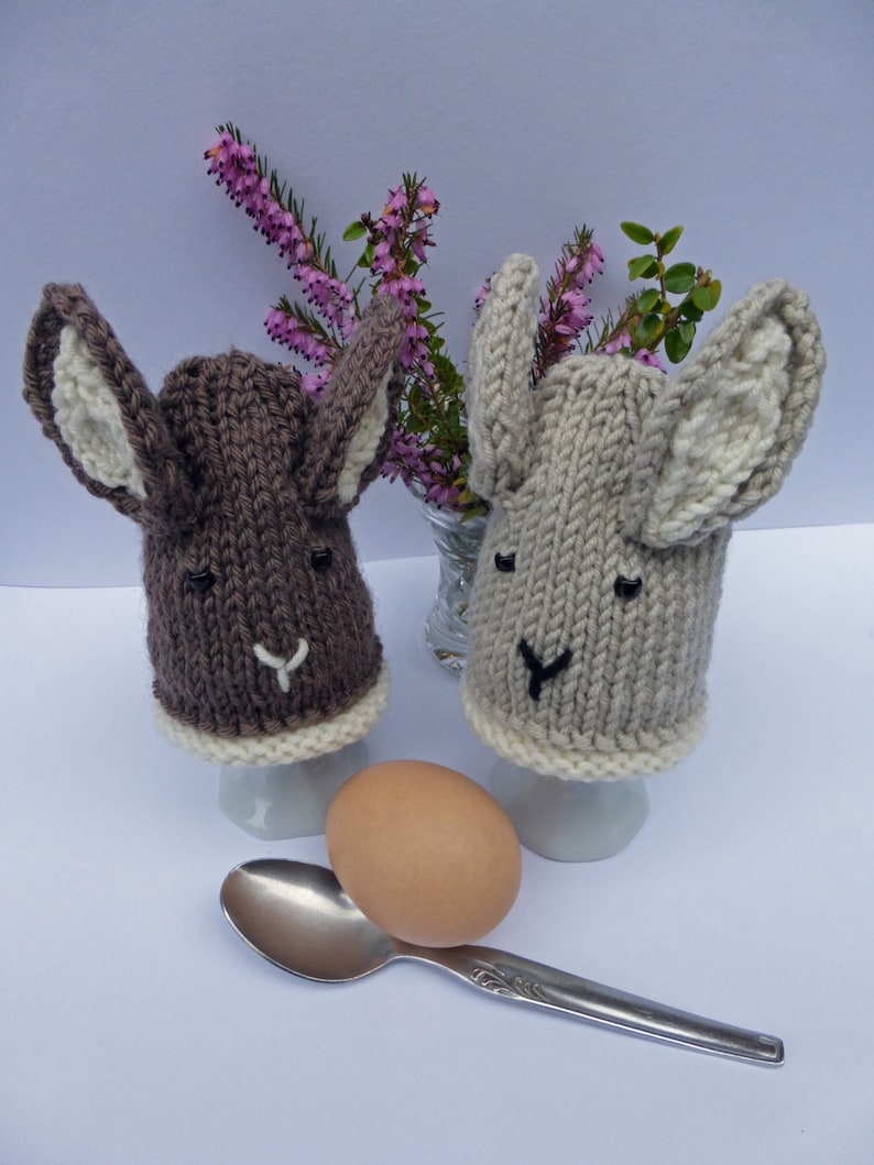 Egg Cosy KNITTING PATTERN in Pdf Easter Bunny Egg Cosies - Etsy