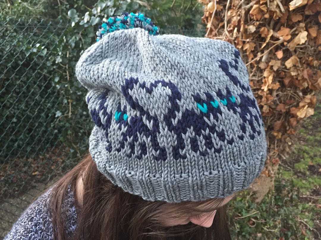 Hat With Cat Motifs KNITTING PATTERN in Pdf | Knit These Love Cats on a ...