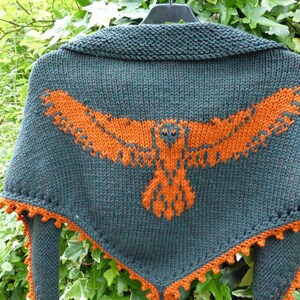 Shawl KNITTING PATTERN in Pdf Featuring an Eagle, Make This Lovely ...