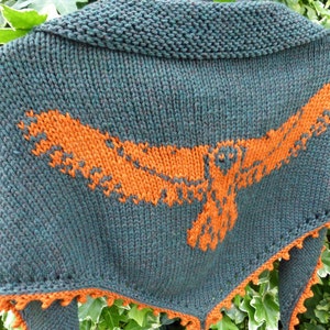 Shawl KNITTING PATTERN in Pdf Featuring an Eagle, Make This Lovely ...