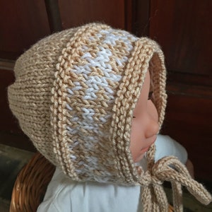 Baby Bonnet KNITTING PATTERN in Pdf - Snowflakes Bonnet DIY Baby Gift ...