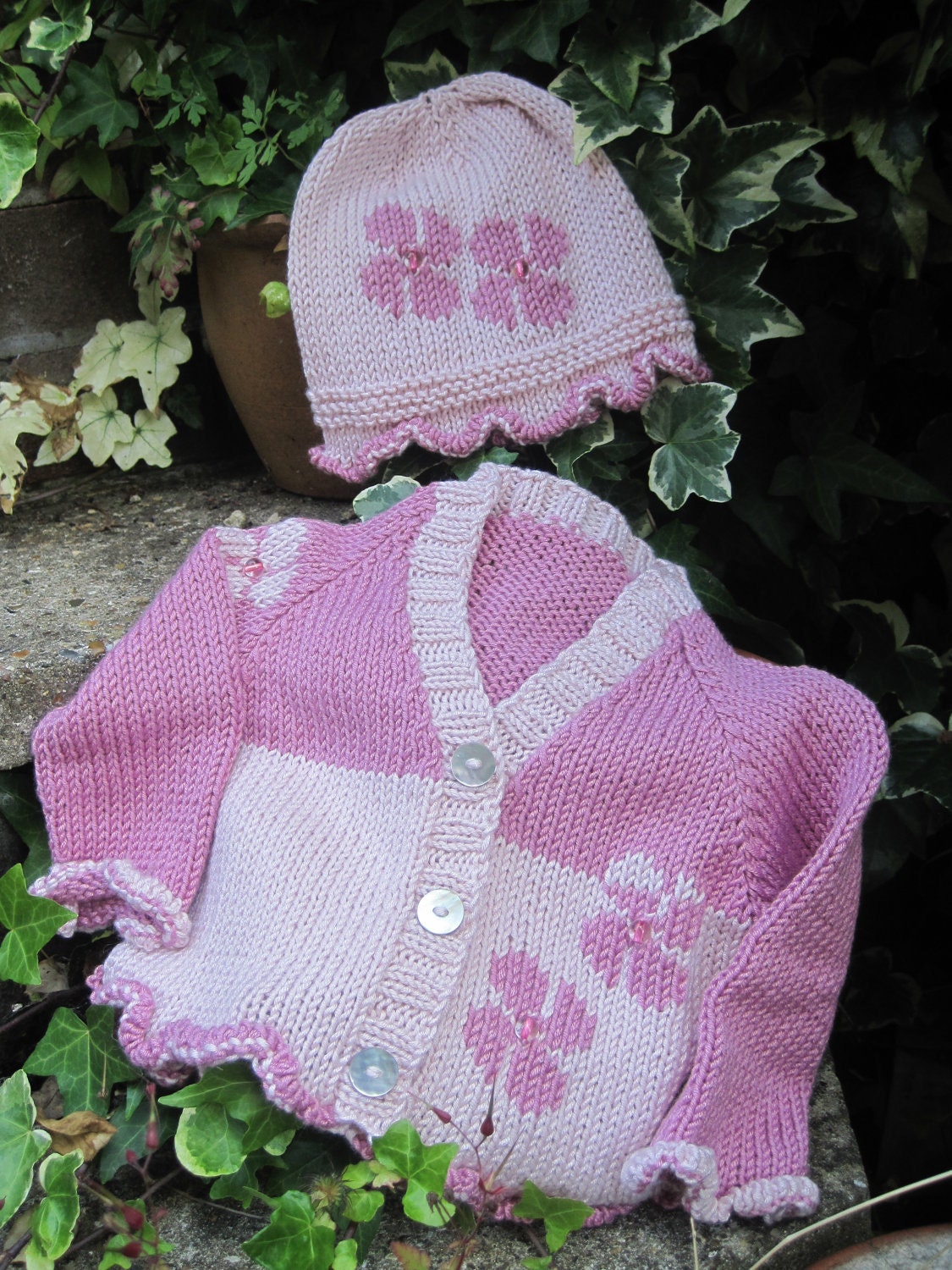 BABY KNITTING PATTERN in Pdf Flower Baby Baby's - Etsy