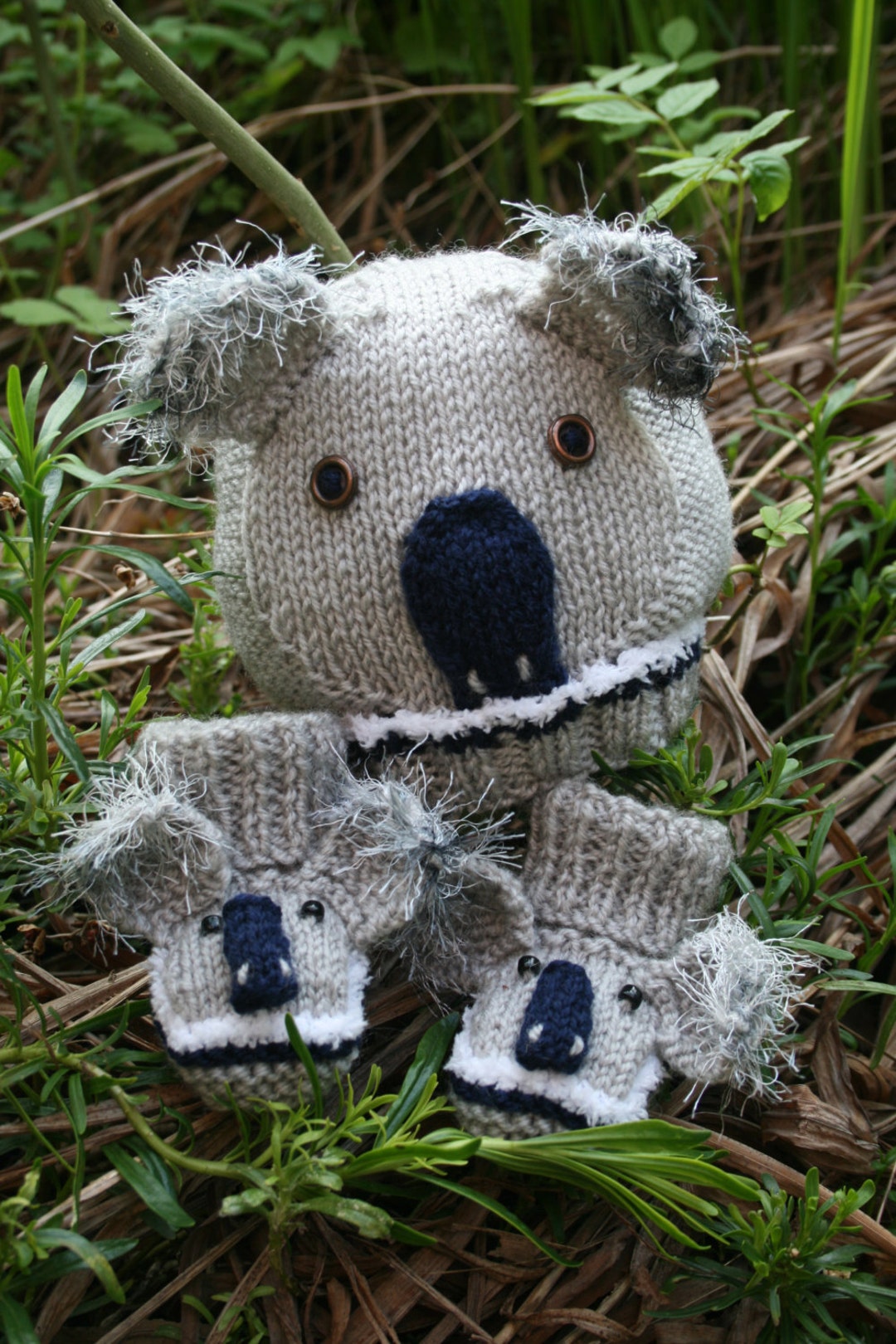 BABY KNITTING PATTERN in Pdf - Koala Bear Baby Hat and Booties - Etsy