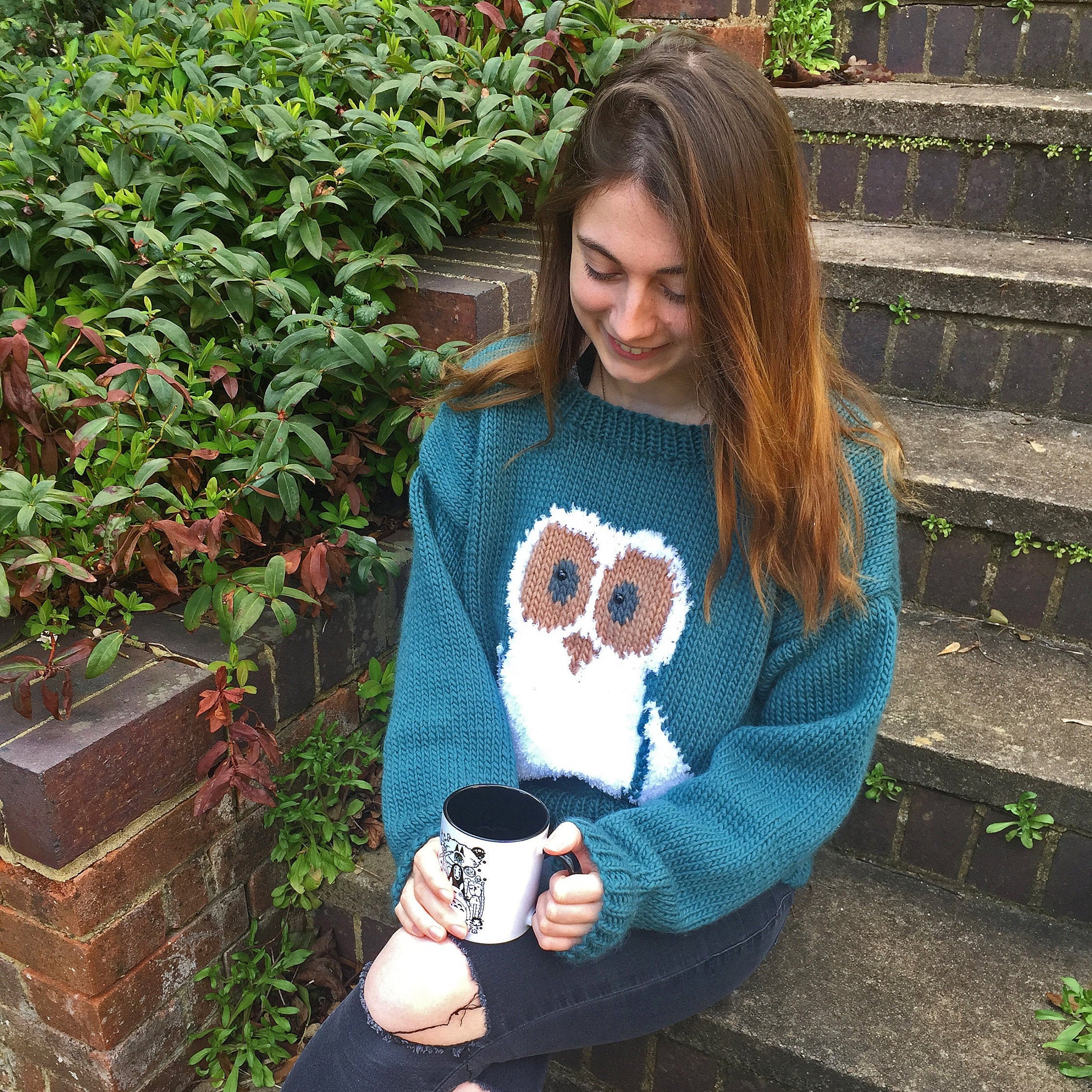 Owl Sweater KNITTING PATTERN in Pdf Oliver Owl Jumper for - Etsy Singapore