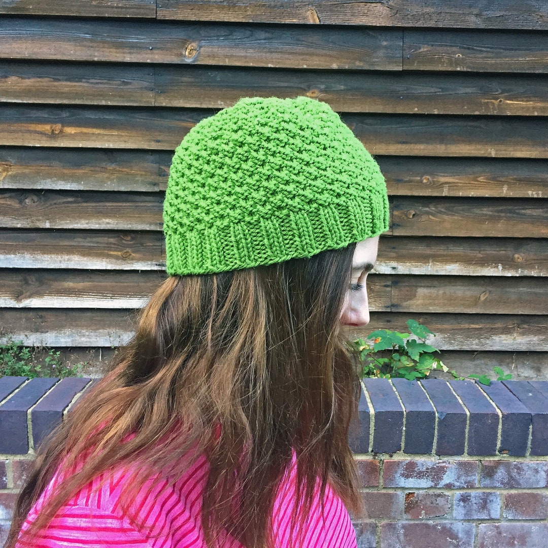 Beanie Hat KNITTING PATTERN Pdf to Make a Box Stitch Beanie, New Born ...