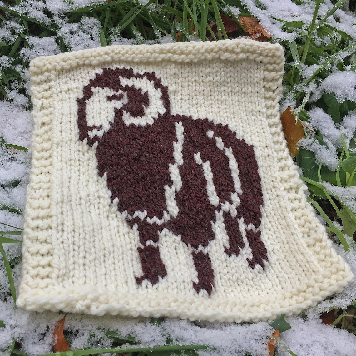 RAM KNITTING CHART, Sheep Motif Chart for Knitters, Instant Download ...