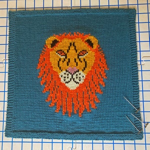 KNITTING CHART for a Lion Motif, Big Cats Knitting Pattern, Instant ...