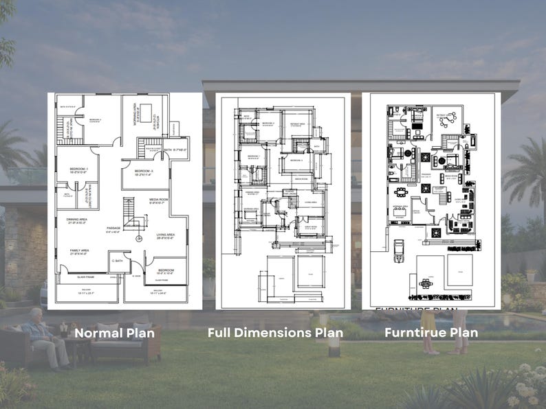 Modern Villa House Plan | 2-story Luxury ( 52' X82') Home Design (PDF ...
