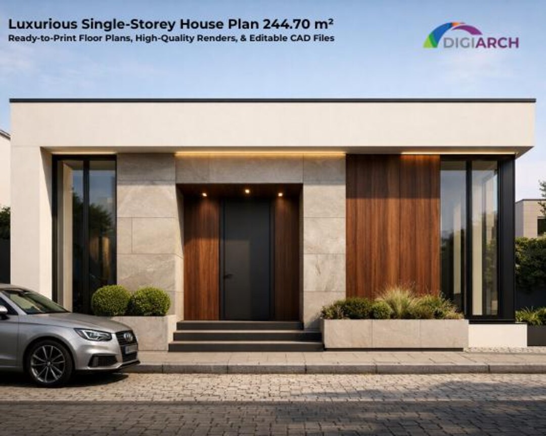 Modern 2 Bedroom Single-storey House Plan | PDF, Editable CAD File ...