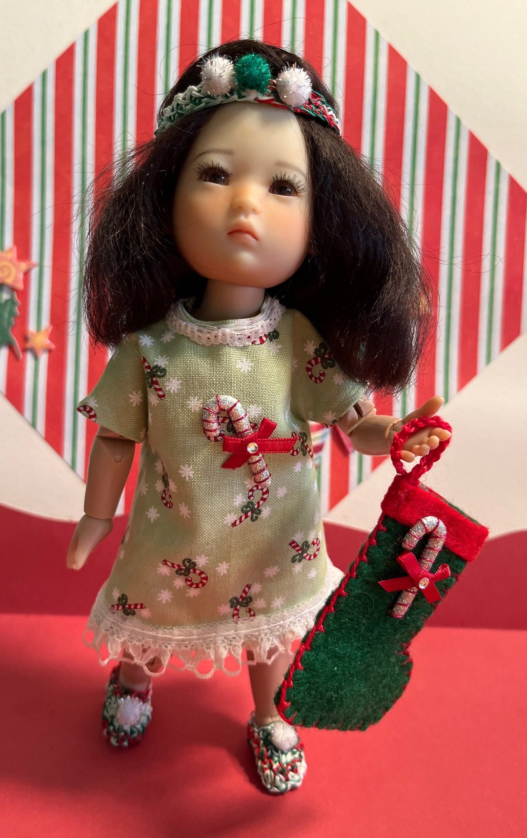 Candy Cane for 8” BJD Strawberina or Ten Ping by JDL Doll Clothes - Etsy