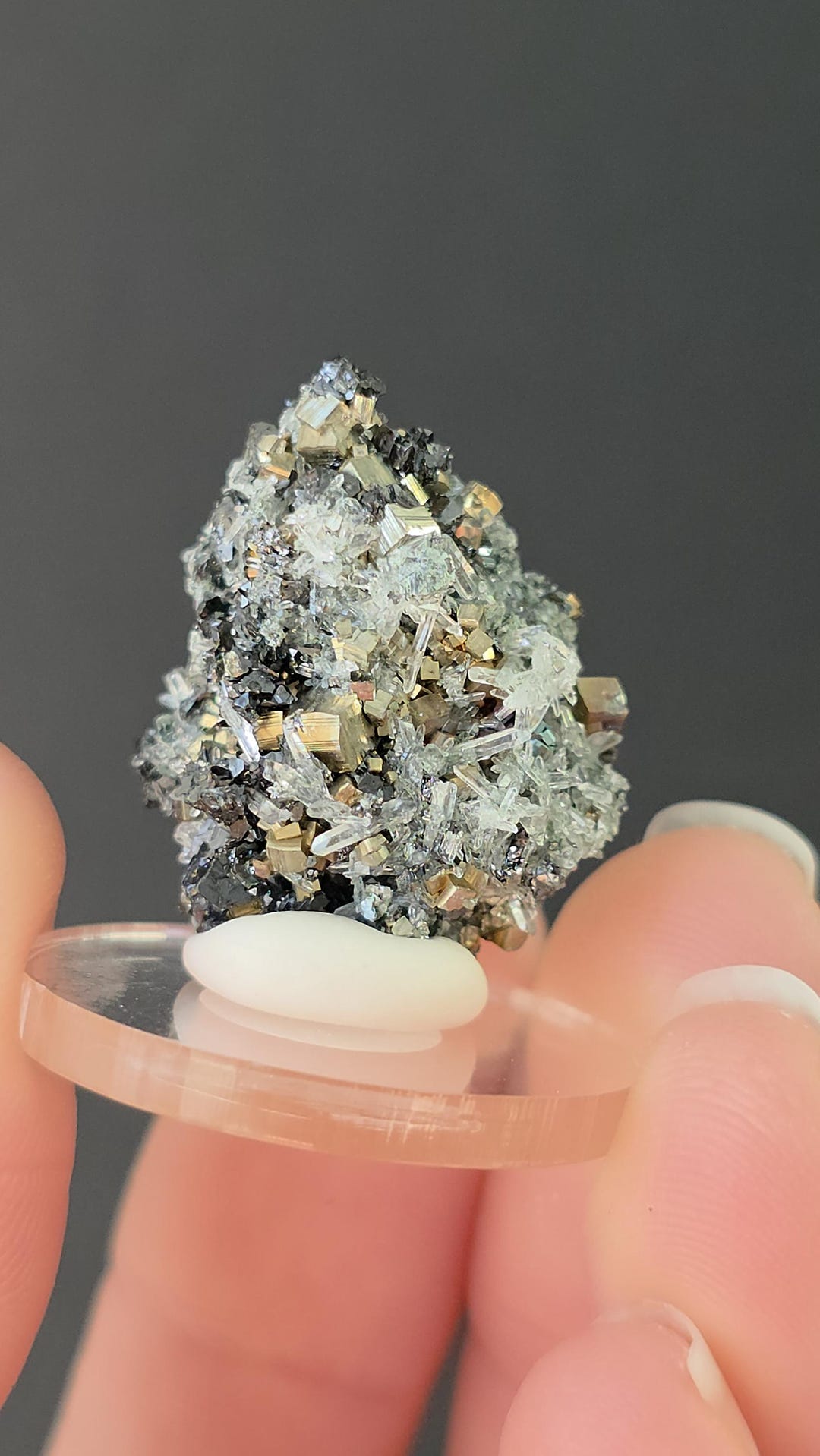 Pyrite With Quartz and Sphalerite Mini Specimen | Natural Crystal ...