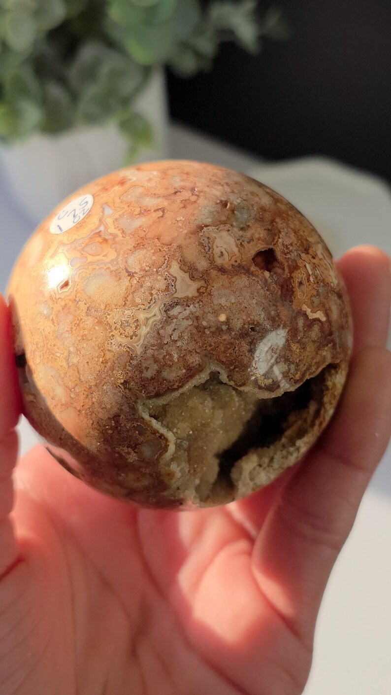Pink Crazy Lace Agate Sphere From Mexico Natural Druzy Banded Crystal ...