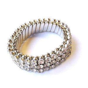 Vintage Rhinestone Expansion Bracelet Stretch Bridal Fashion Retro ...
