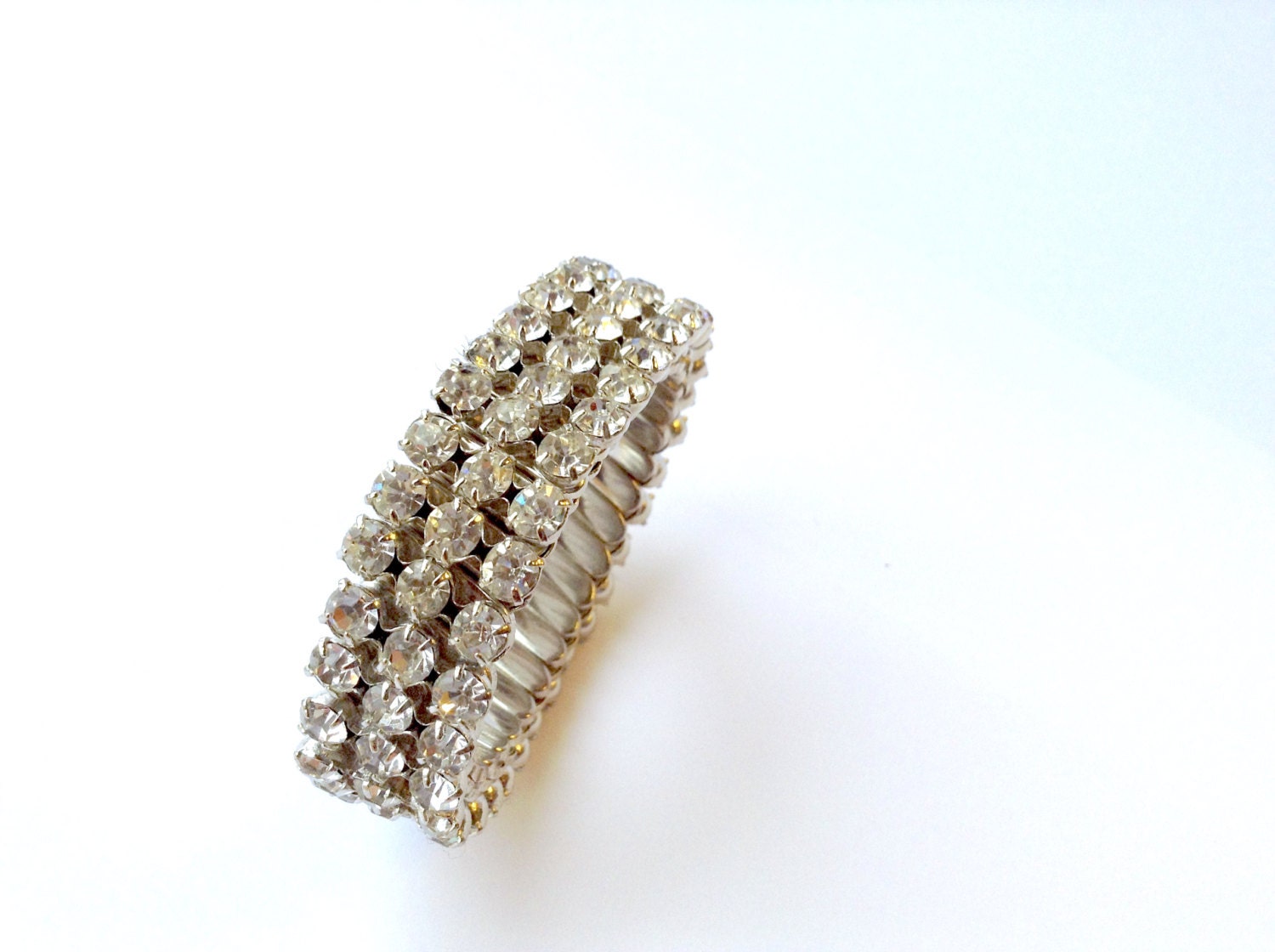 Vintage Rhinestone Expansion Bracelet Stretch Bridal Fashion Retro ...
