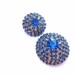 Blue Rhinestone Buttons Set of 2 Domed DIY Sewing Crafting Jewelry ...