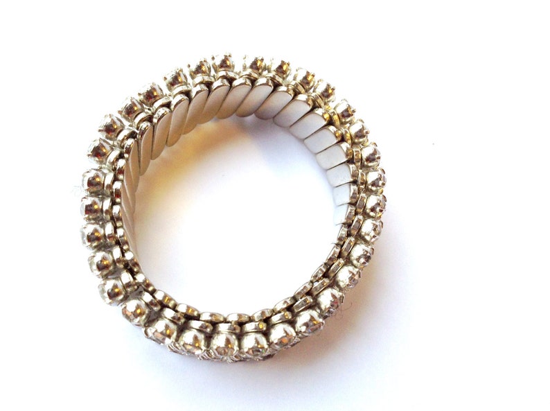 Vintage Rhinestone Expansion Bracelet Stretch Bridal Fashion Retro ...