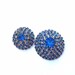 Blue Rhinestone Buttons Set of 2 Domed DIY Sewing Crafting Jewelry ...