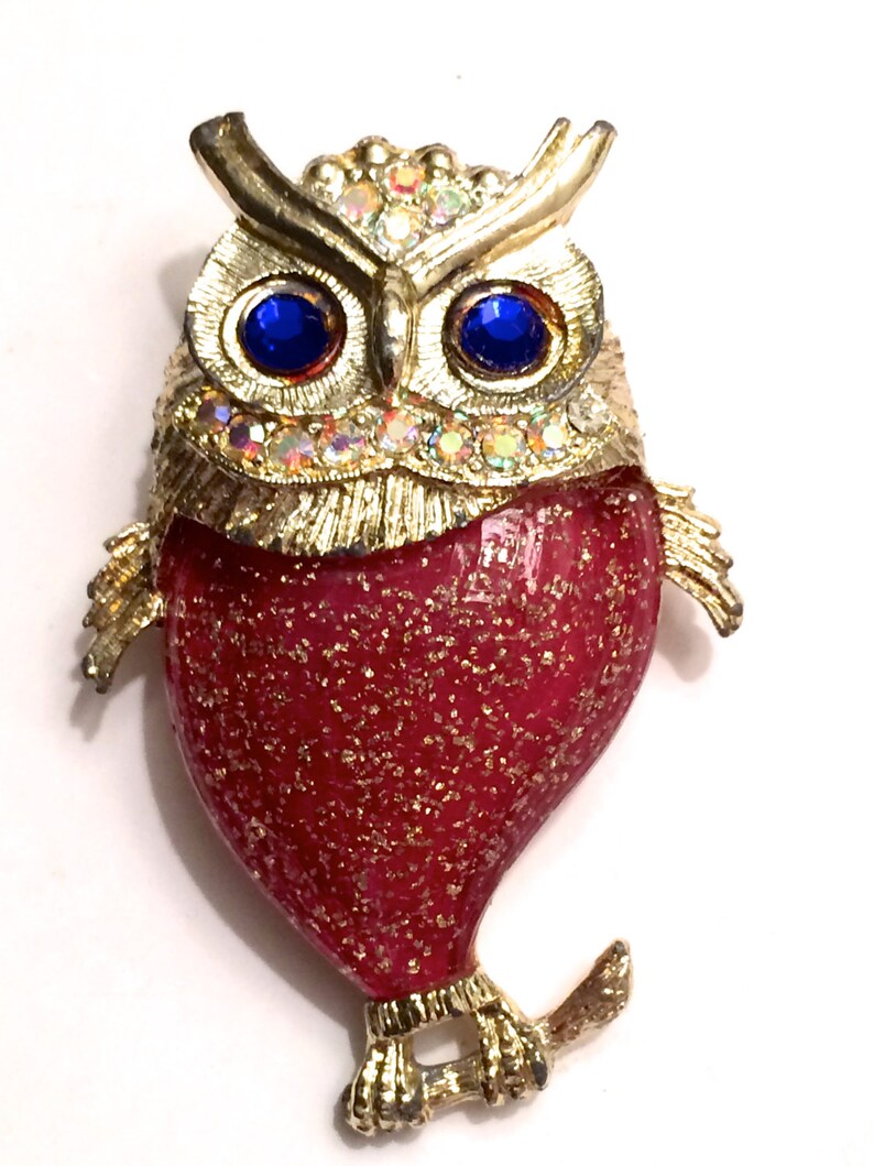 Vintage Owl Jelly Belly Brooch Figural Fashion Jewelry Accessory - Etsy