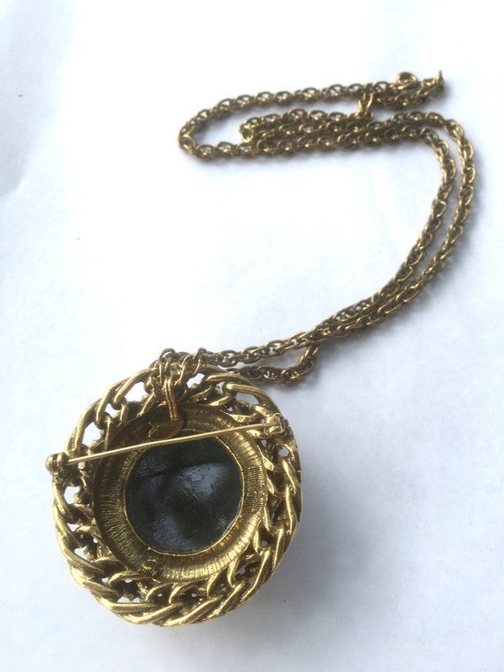 Original by Robert Black Glass & Rhinestone Pendant B… - Gem