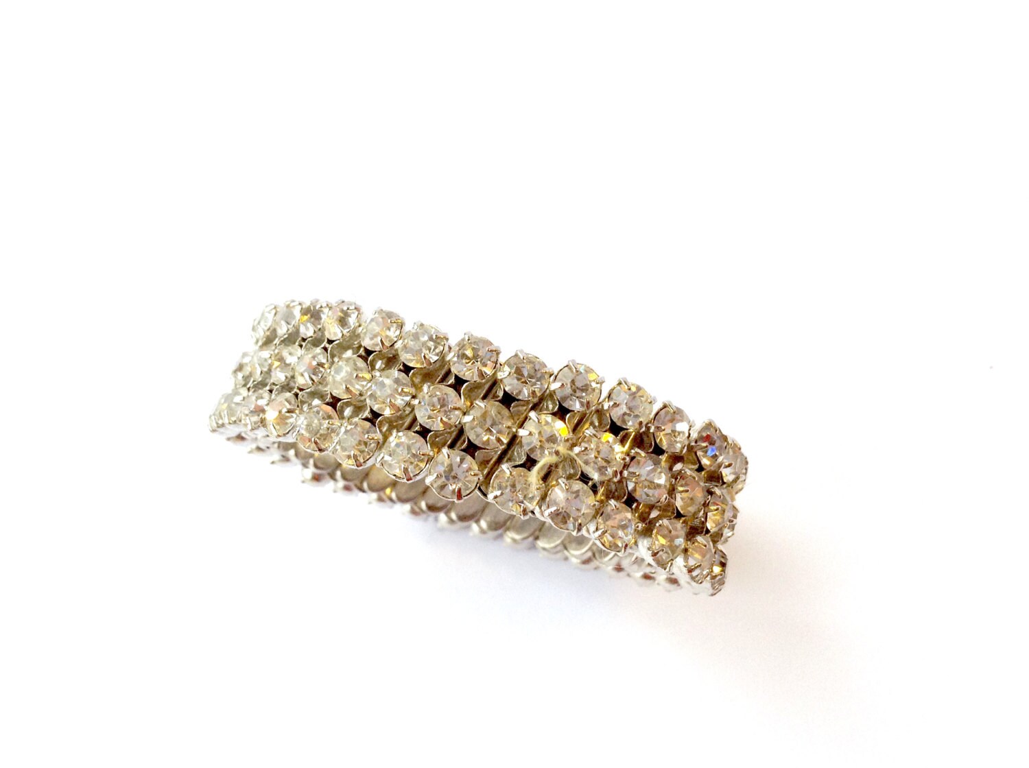 Vintage Rhinestone Expansion Bracelet Stretch Bridal Fashion Retro ...
