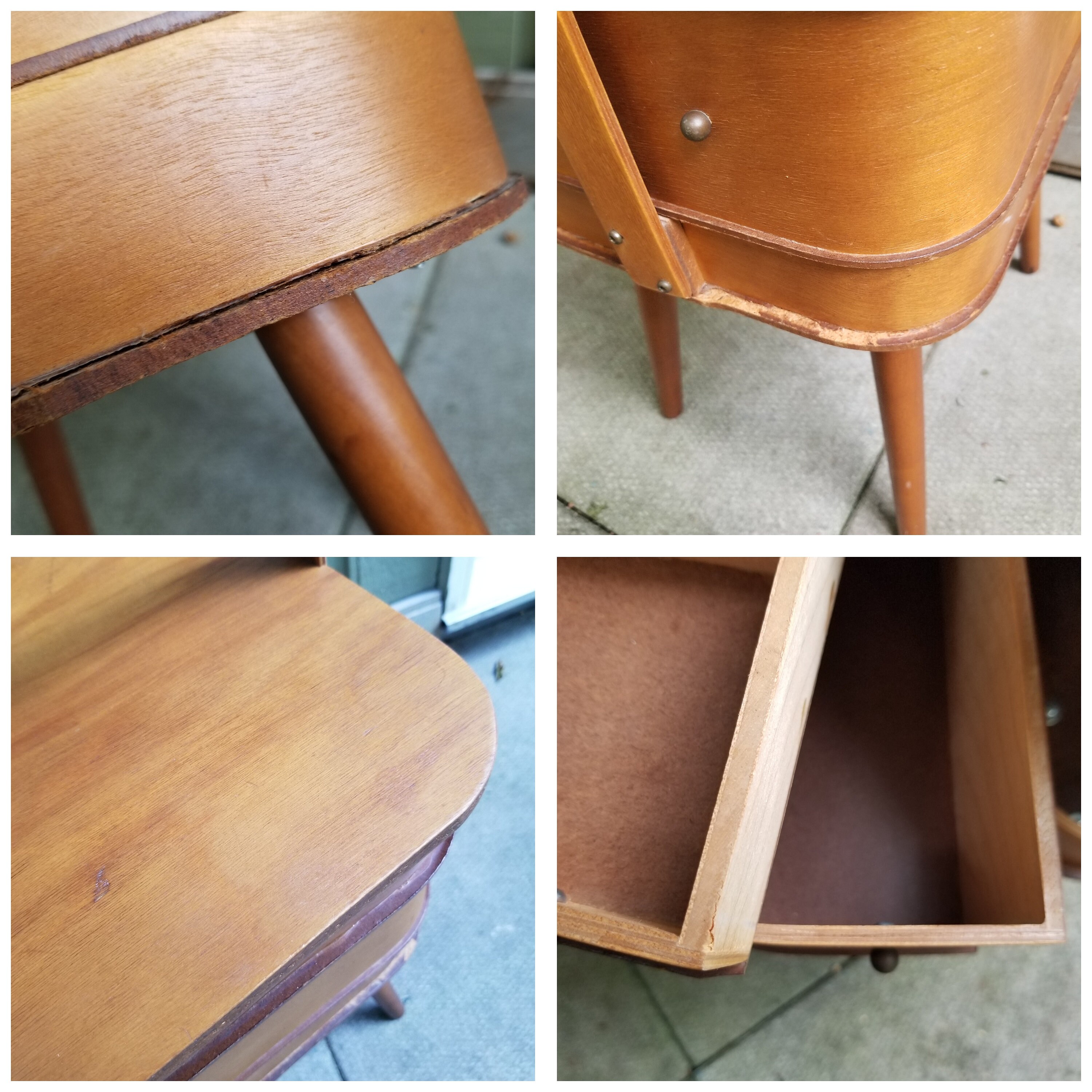 Mid Century Modern Sewing Box / Danish Design Swivel Drawer Sewing Box ...