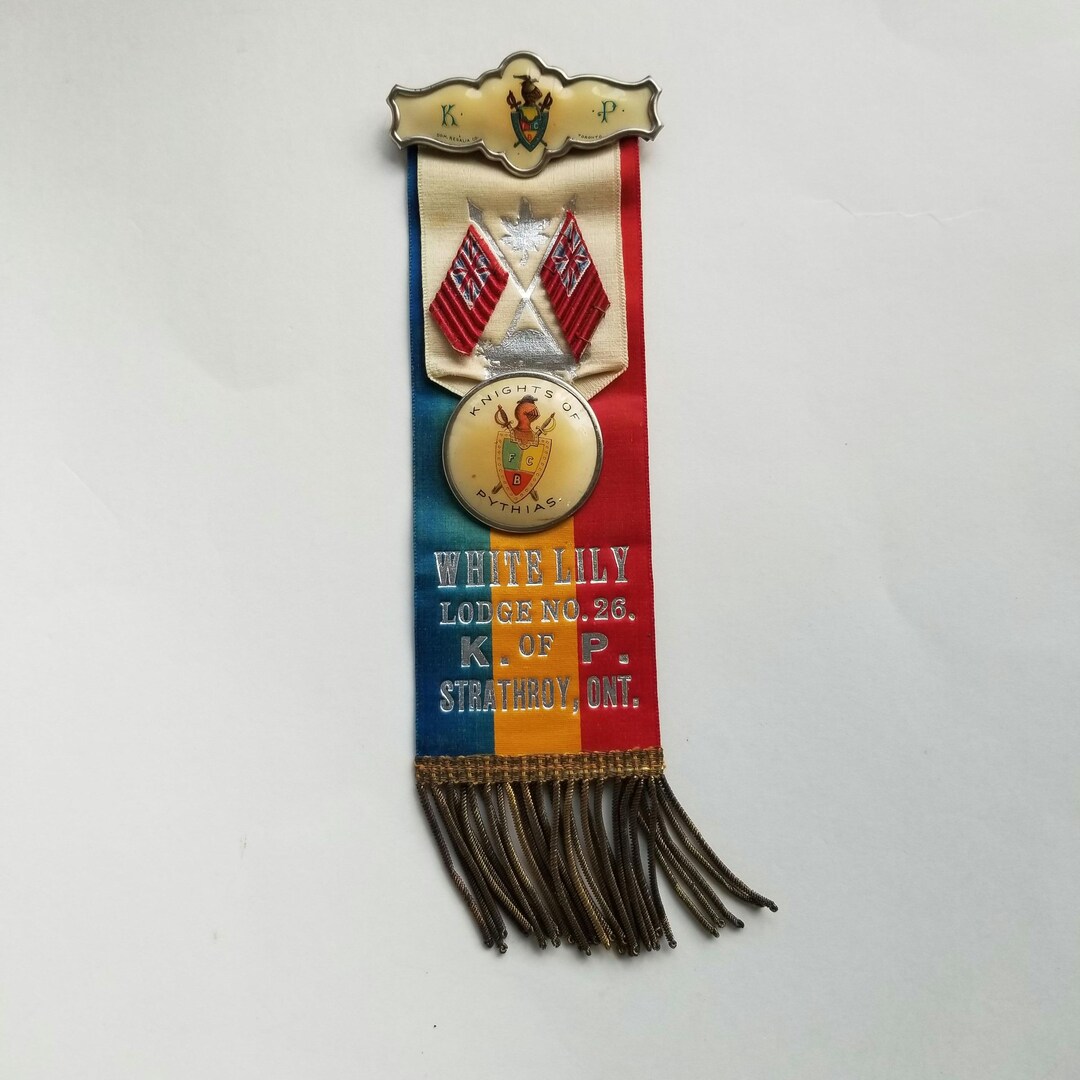 Strathroy Ontario Knights of Pythias Ribbon Pin / White Lily Lodge No ...