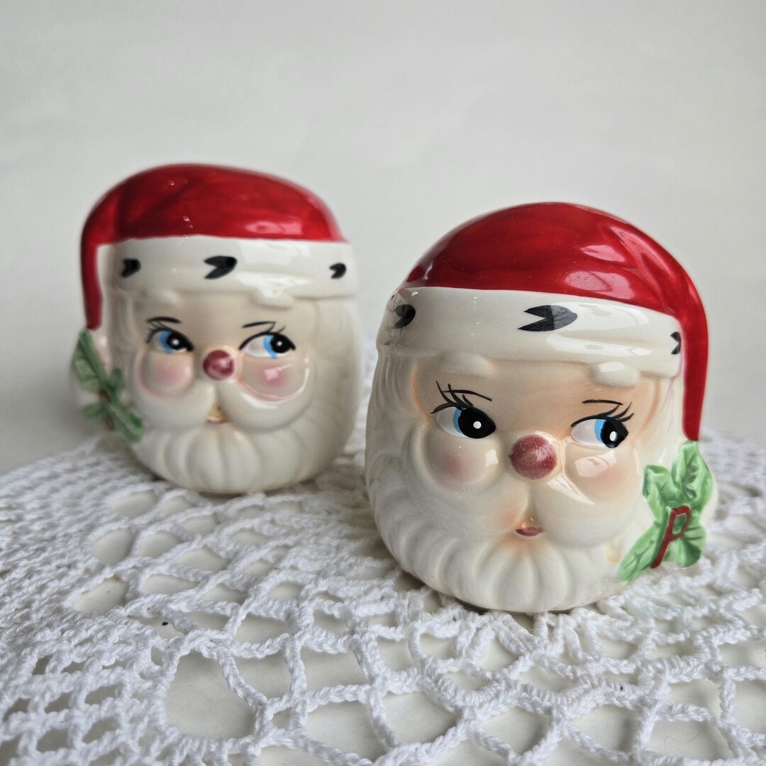 Vintage Santa Head Salt and Pepper Shakers / Josef Originals - Etsy