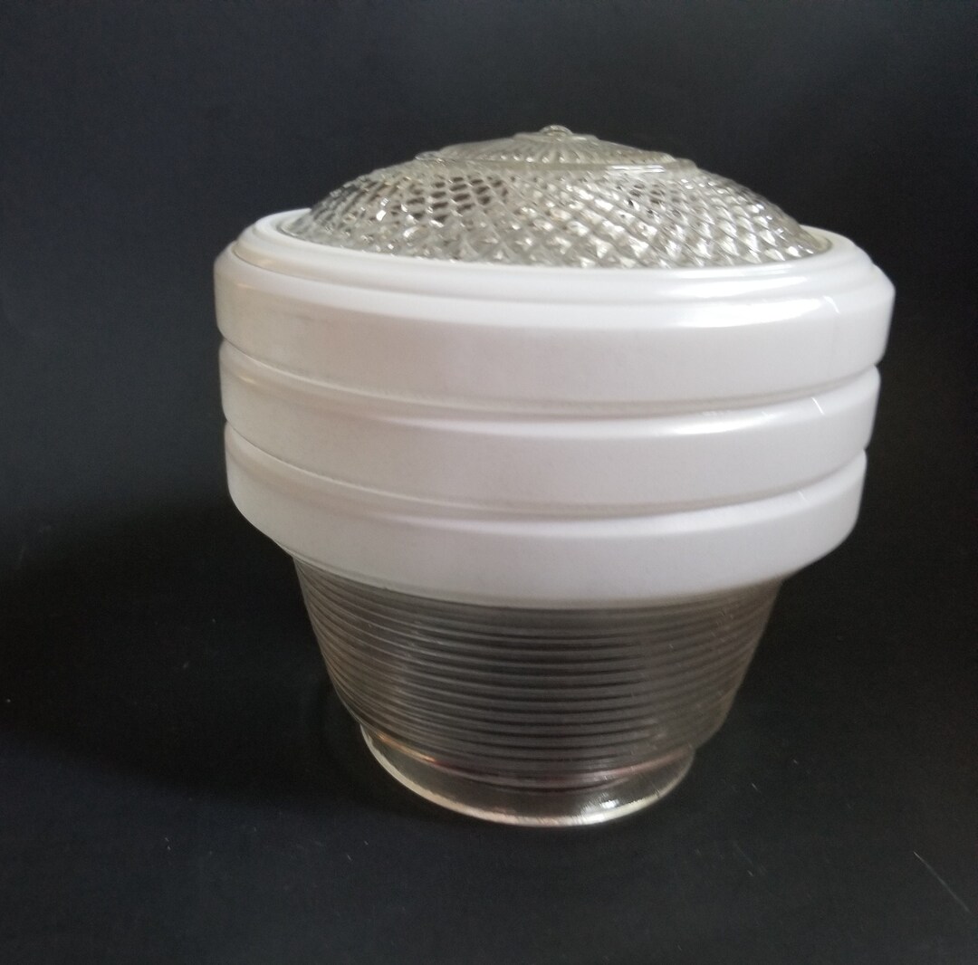 Vintage Ceiling Light Cover 6 1/2 Inches Diameter / Pressed Glass ...