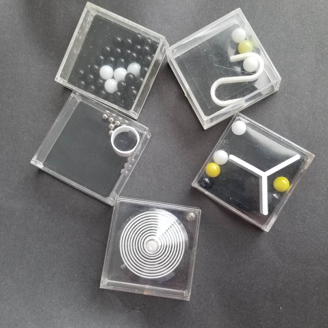 Set of 5 1970's Reiss Marble Puzzle Games / Black and White Marble ...