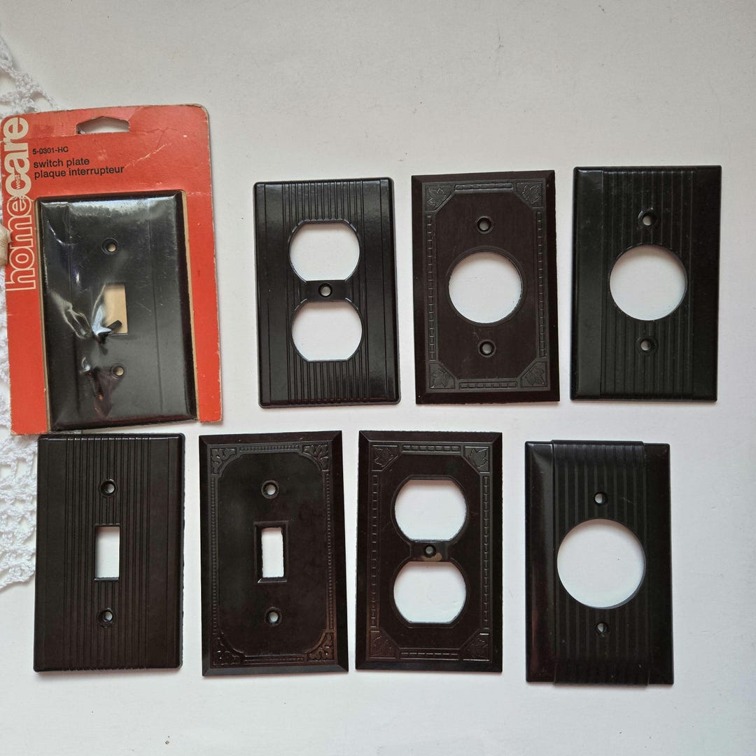 Choice of Vintage Bakelite Toggle or Duplex Switch Covers / Single ...