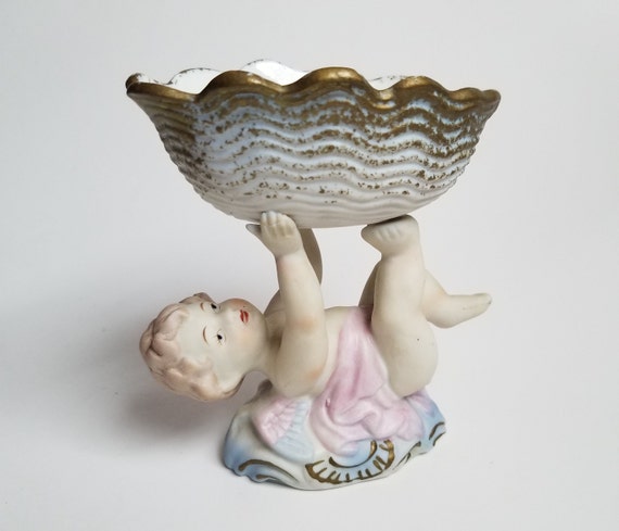 Cherub Holding Shell Dish / Occupied Japan Cherub Planter - Etsy