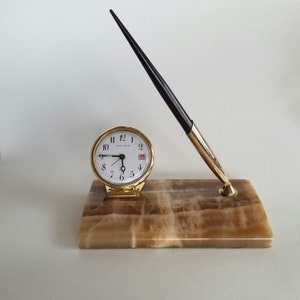 Phinney-walker Alarm Clock Pen Set / Onyx Pen and Clock Set / Marble ...