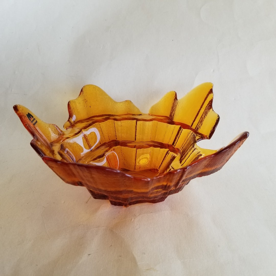 Mid Century Muurla Finland Amber Glass Bowl / Brutalist Glass - Etsy