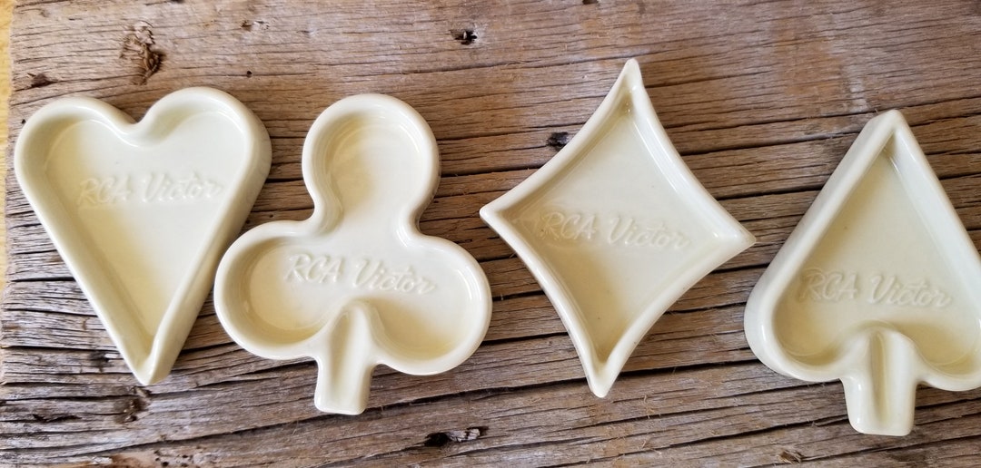 RCA Victor Ashtray Set boxed Set of 4 / Poker Game Ashtray - Etsy