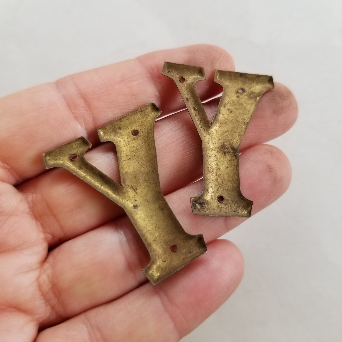 Choice of small stamped brass letters / 1.5 inch letters / | Etsy