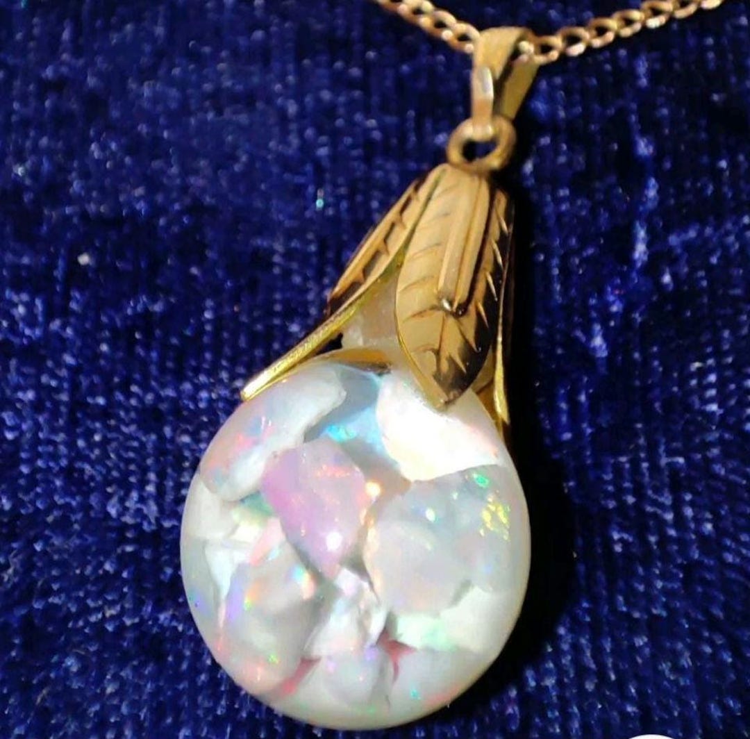 Floating Opal Pendant 12K, Vintage - Etsy