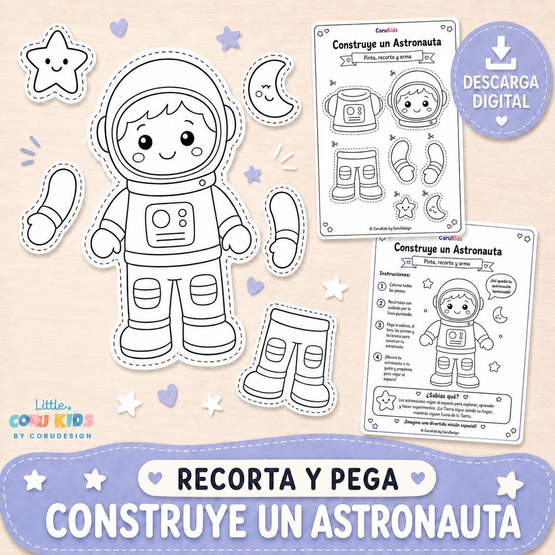 Build an Astronaut | Cut and Paste Activity | Printable Space Craft for ...