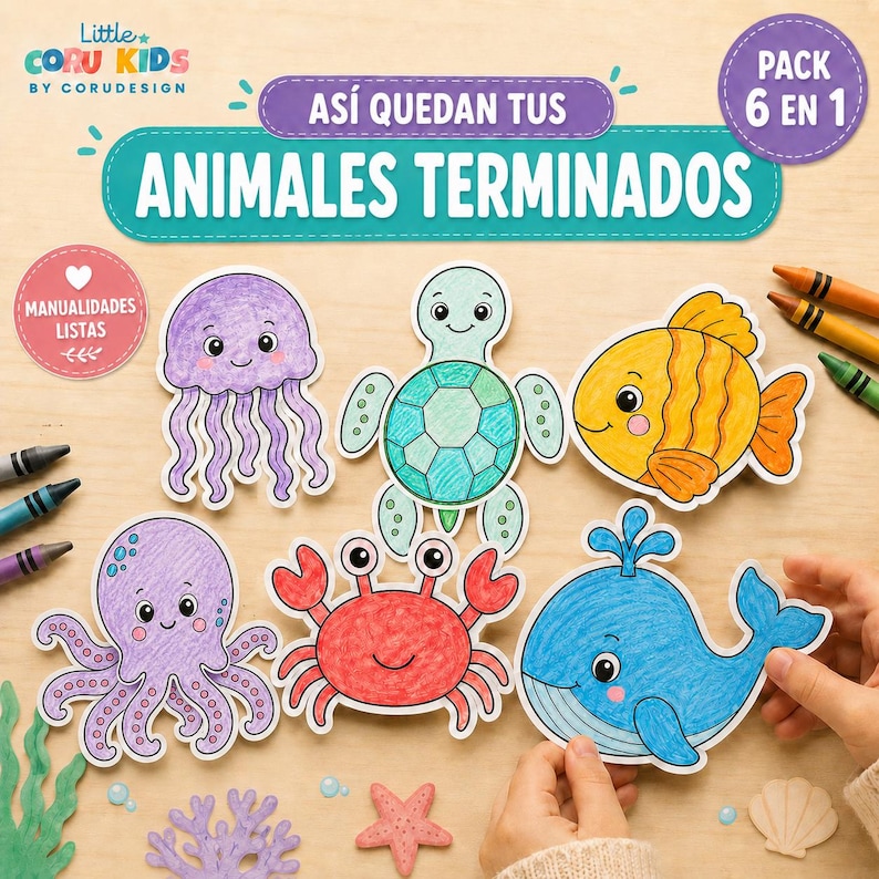 Ocean Animals Craft Pack to Cut and Paste | Coloring Activities ...