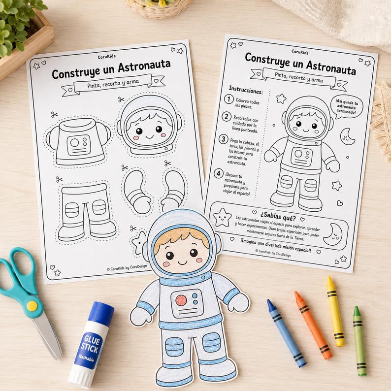Build an Astronaut | Cut and Paste Activity | Printable Space Craft for ...