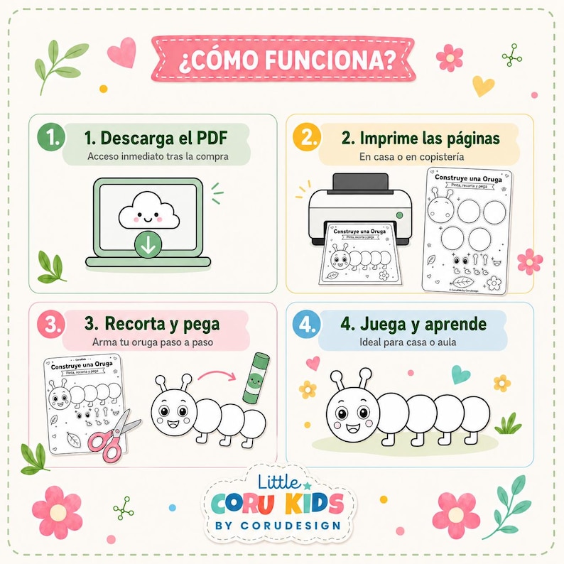 Caterpillar Craft to Cut and Paste | Build a Caterpillar | Insect ...