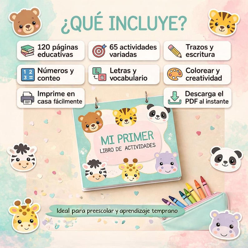Libro de Actividades para Niños en Español | Busy Book Imprimible en ...