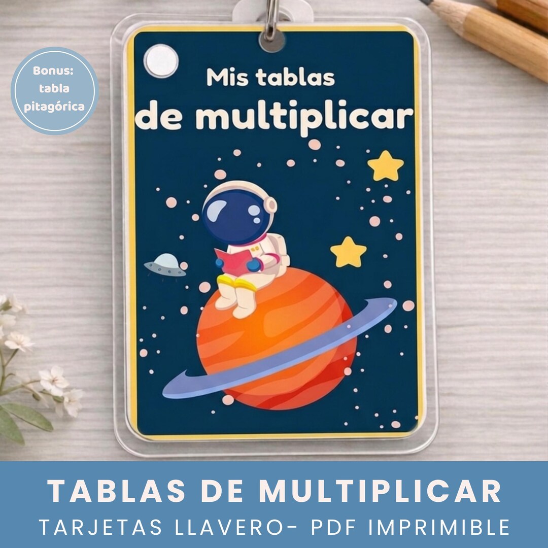 Printable Multiplication Tables | Math Keychain Cards | Space ...