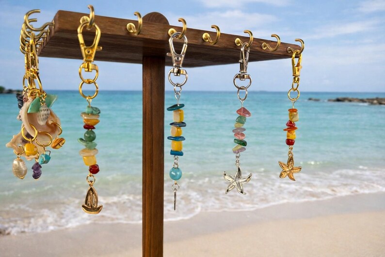 Beaded Keychains | Handmade Coastal Charms - Etsy