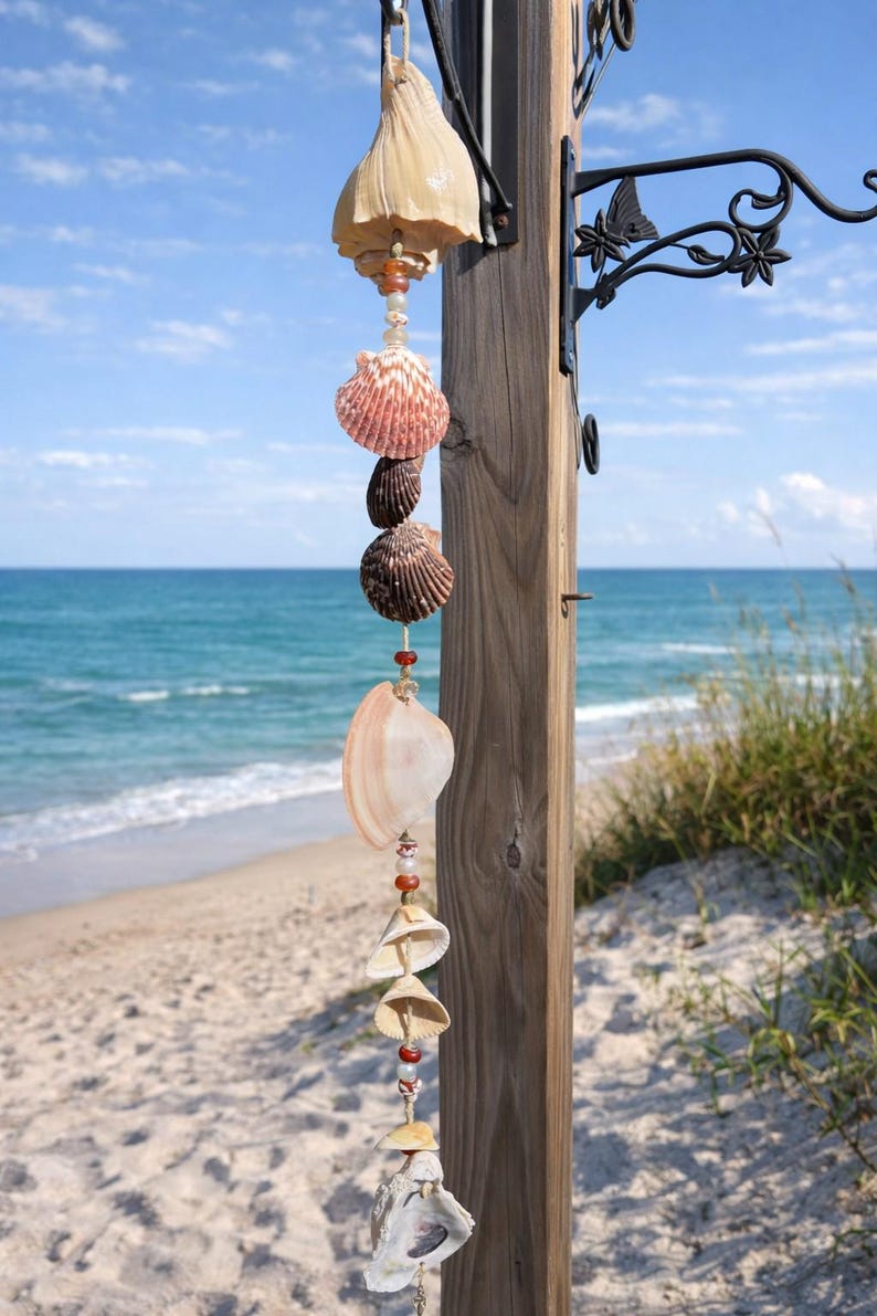 Seashell Wind Chime – Coastal Cottage Indoor or Outdoor Beach Decor - Etsy